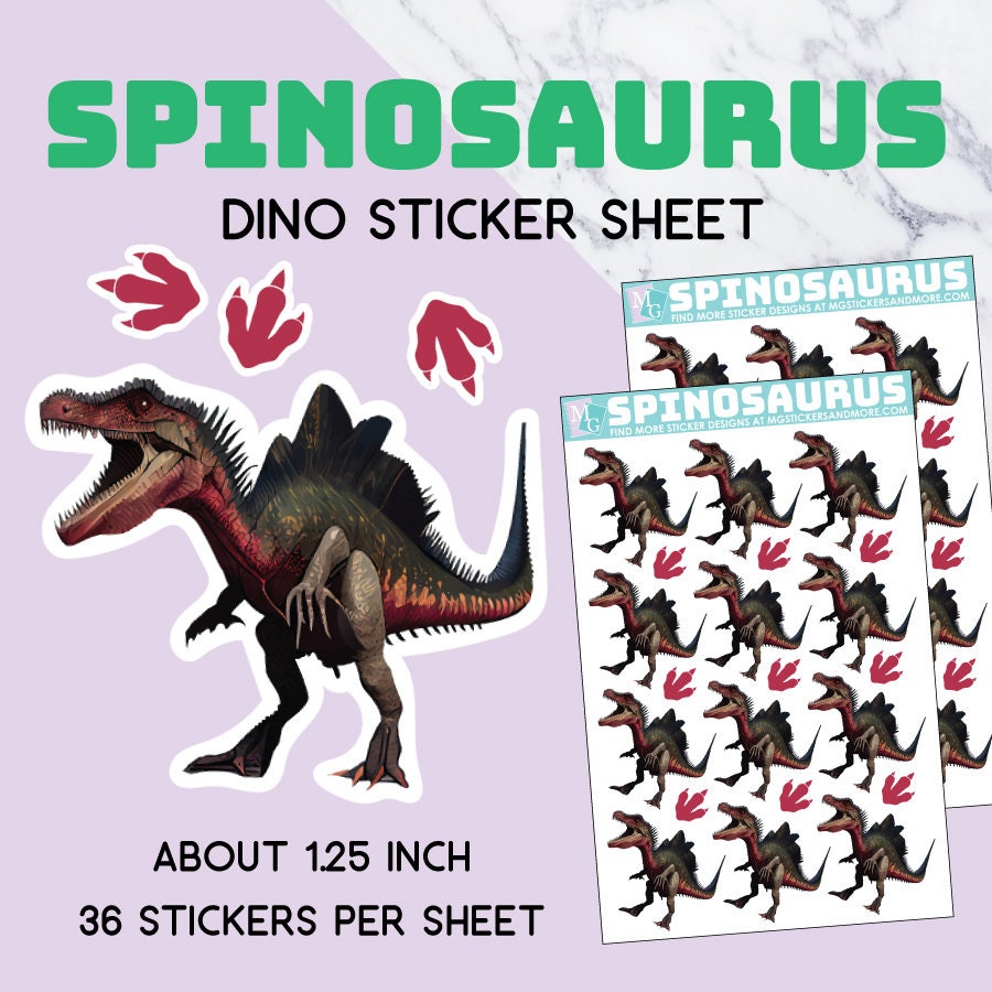 Spinosaurus Sticker Sheet Dinosaur Stationary Dino - Etsy
