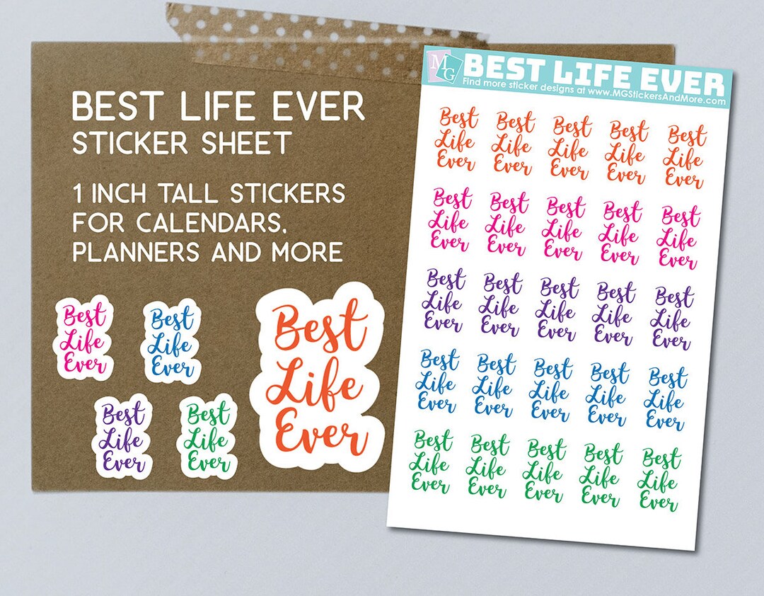 Best Life Ever Sticker Sheet, Paper Matte Stickers for Theocratic ...