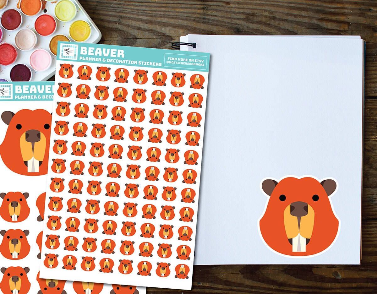 Beaver stickers beaver paper stickers assorted sizes | Etsy