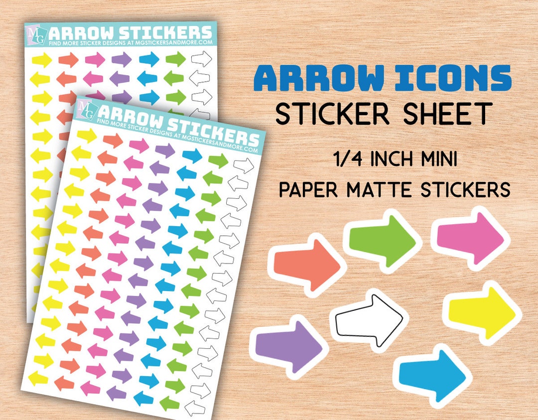 Arrow Stickers, Planner Sticker, Icons, Small, Mini, Paper Matte ...