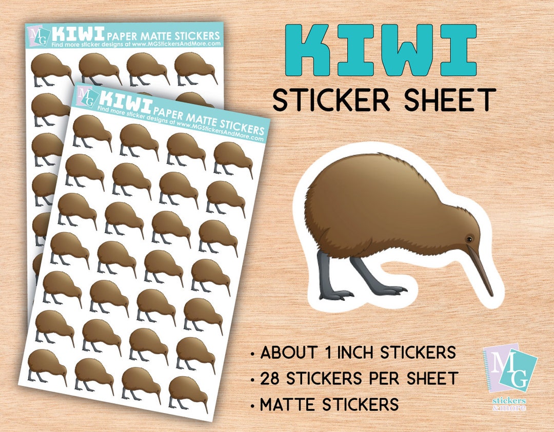 Kiwi Sticker Sheet, Matte Stickers, Zoo, Animal Love, African Animals ...