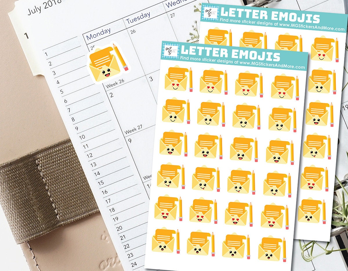 Letter Emoji Sticker Sheet for Crafting Journaling - Etsy