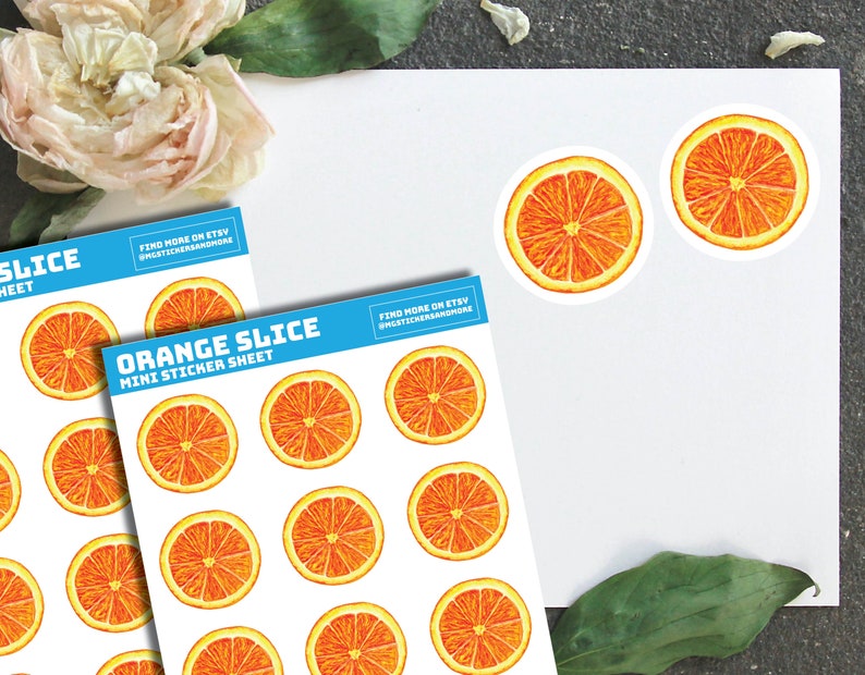 Orange Slice Mini Stickers Oranges Fruit Paper Sticker - Etsy