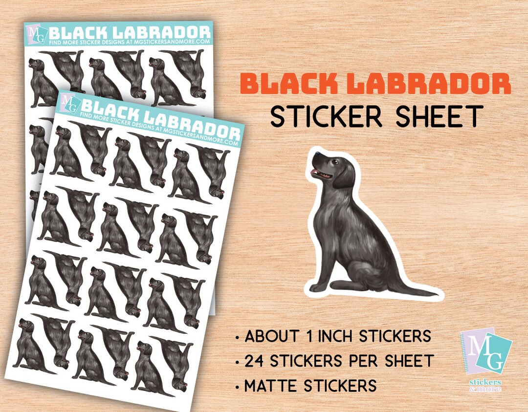Black Labrador Stickers, Sticker Sheet, Breed, Show Dog, Stationary ...