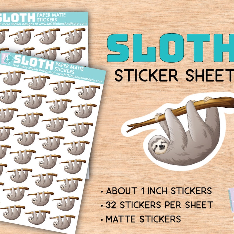 Sloth Sticker - Etsy