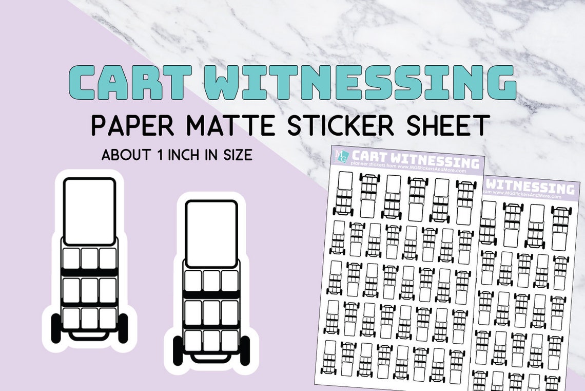 Cart Witnessing Icons Sticker Sheet Jw Stickers Metro - Etsy