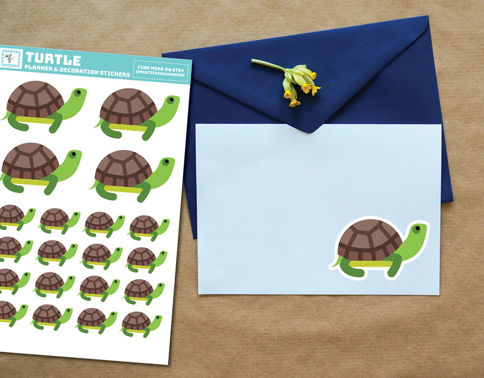 Turtle Stickers, Turtle, Paper Stickers, Mini, Large, Dots, Small, One ...