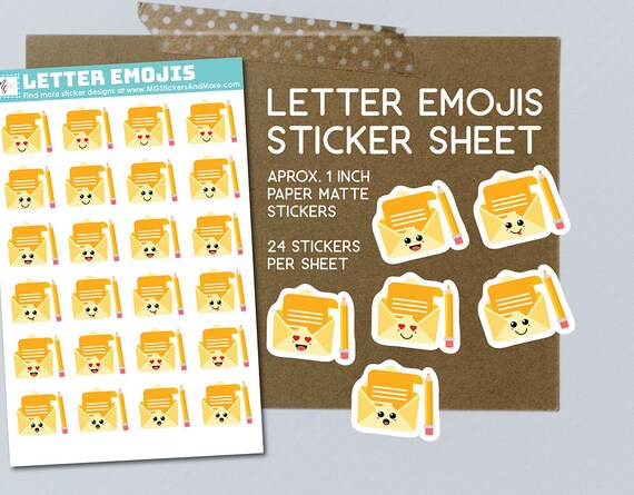 Letter Emoji Sticker Sheet for Crafting Journaling | Etsy