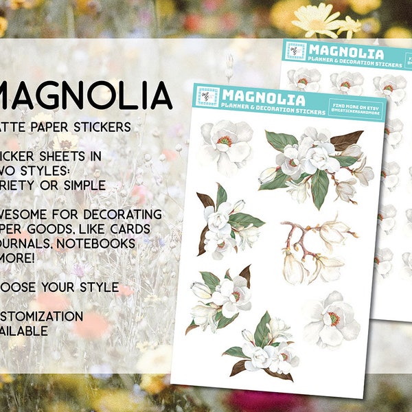 Magnolia Scrapbook Stickers - Etsy