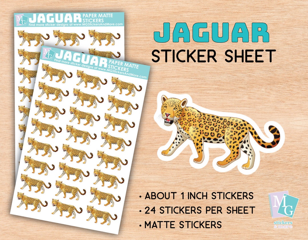 Jaguar Devil, Sticker Sheet, Matte Stickers, Zoo, Animal Love, African ...
