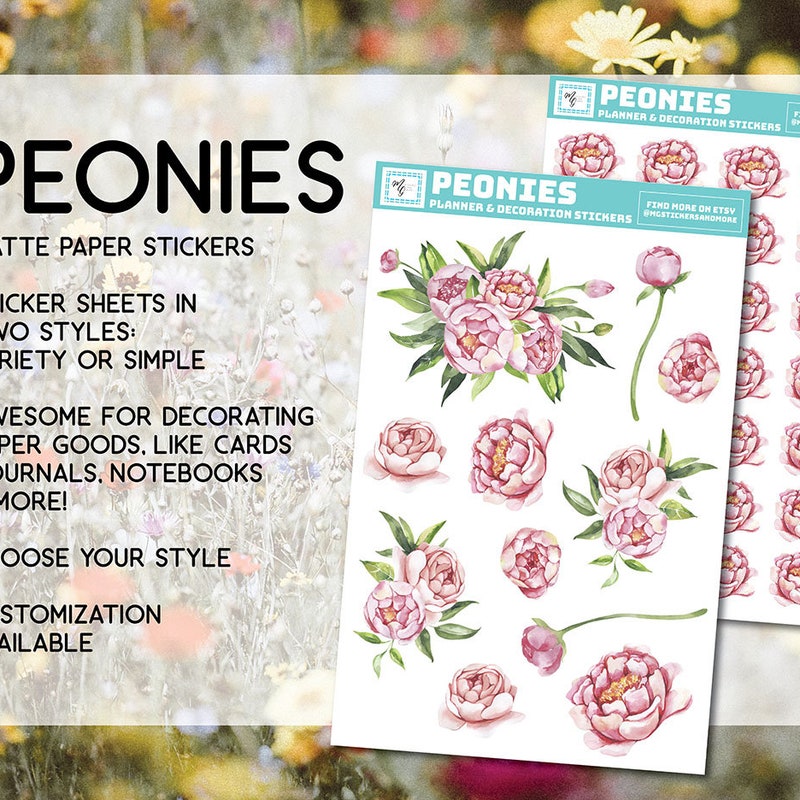 Peony Decal - Etsy