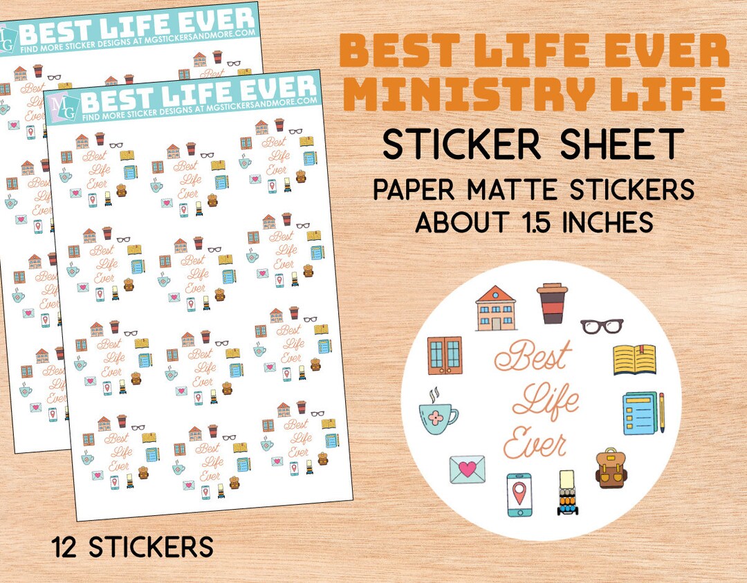 Best Life Ever Sticker Sheet, Stationary, Paper Matte Stickers, Cute ...