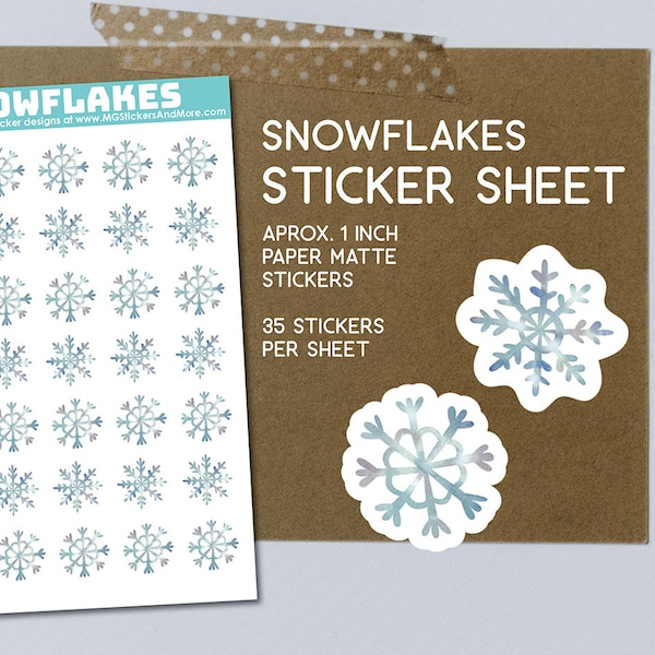 Snowflake Sticker Sheet - Etsy