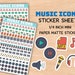 Music Stickers, Planner Sticker, Icons, Small, Mini, Paper Matte ...