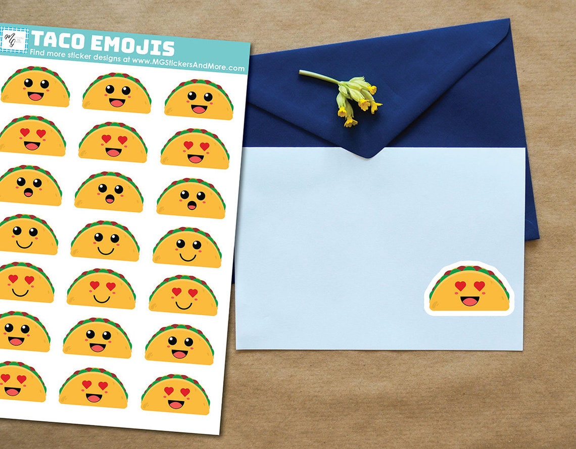 Taco Emoji Sticker Sheet for Crafting Journaling | Etsy