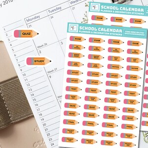 School Calendar Pencil Stickers School Dates Labels for - Etsy