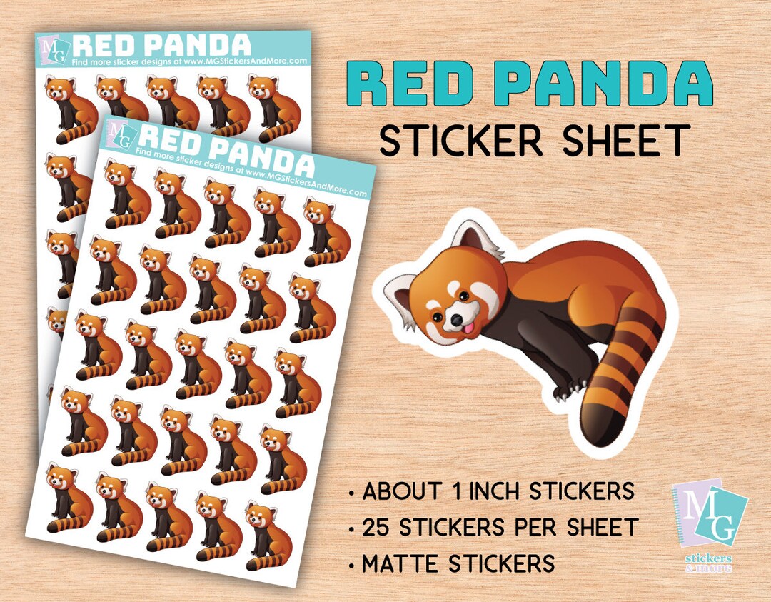 Red Panda Sticker Sheet, Matte Stickers, Zoo, Animal Love, Animals ...