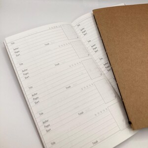 Hand Stitched Reading Journal: Minimalist Book Log With Review ...