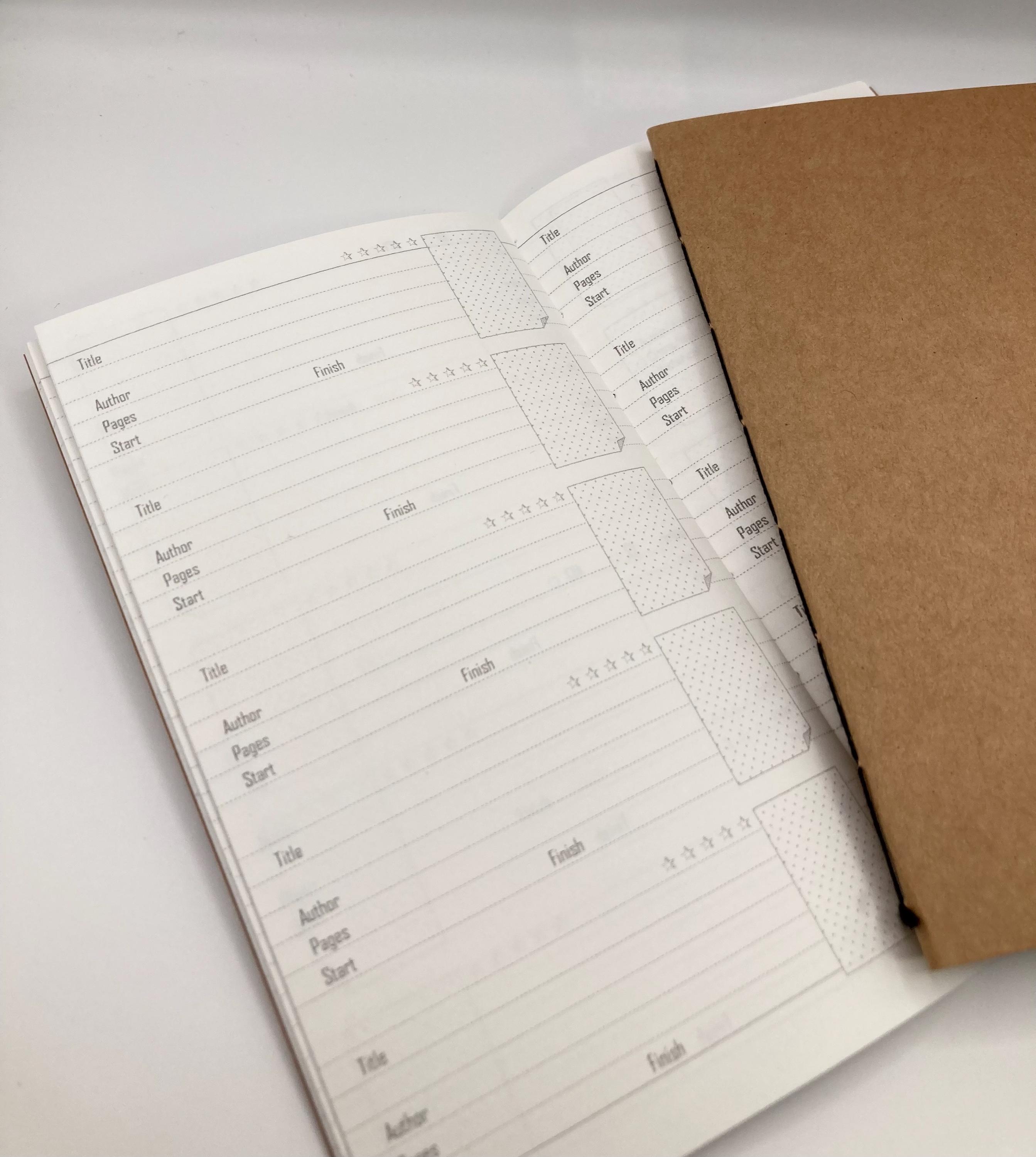 Hand Stitched Reading Journal: Minimalist Book Log With Review ...
