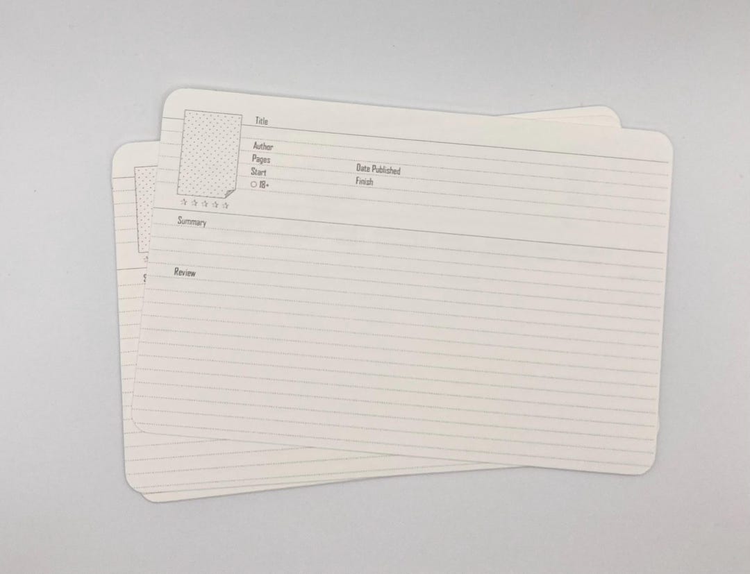 Book Review Index Cards 4 in X 6 in | 1 in X 2/3 in Sticker Template ...