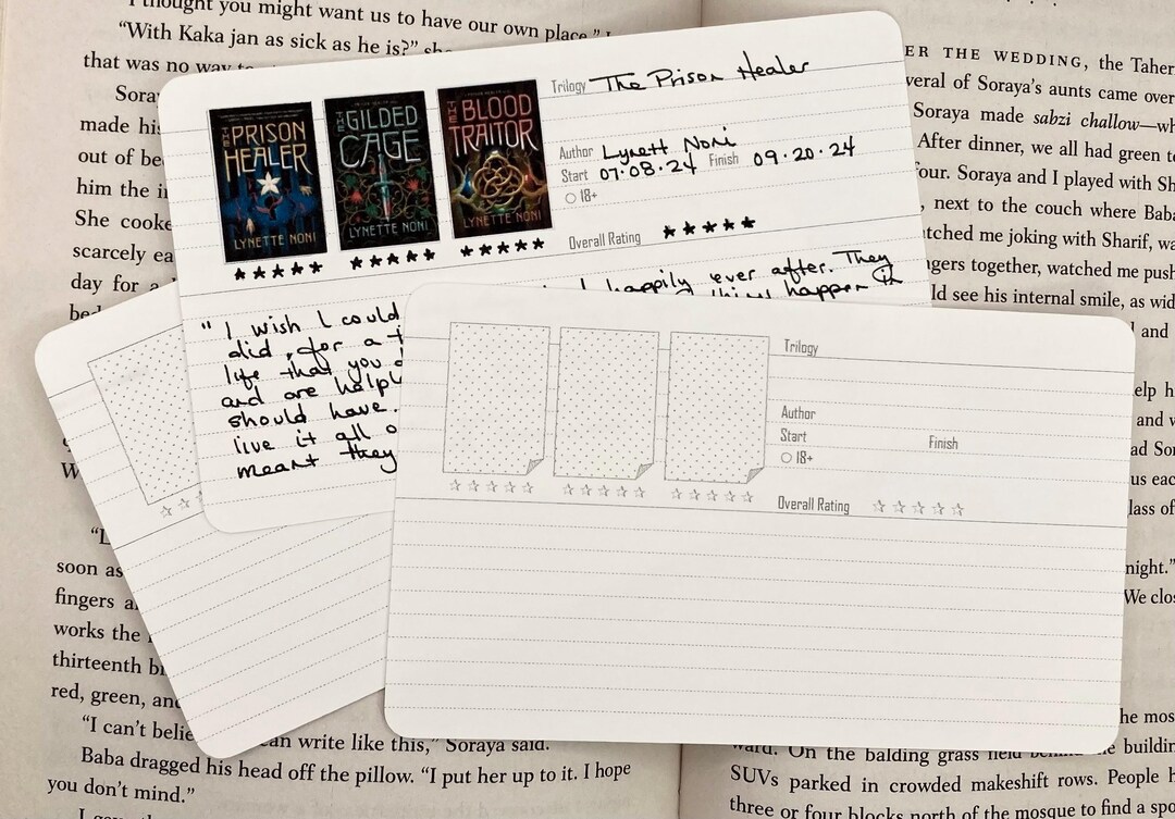 Book Review Index Cards for Trilogies 3” X 5” | for Tracking Reading ...