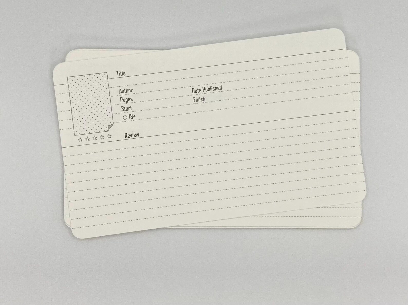 Book Review Index Cards 3 Card Sample Packs 3 in X 5 in Reading Tracker ...