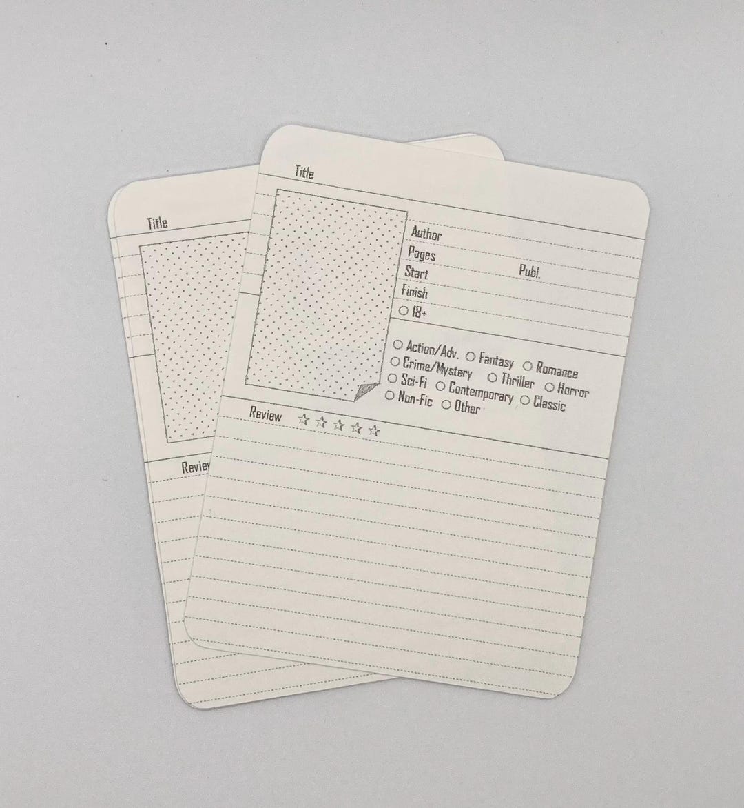Book Review Half Index Cards **3 Card Sample Packs** | 3” X 2 1/2” or 4 ...