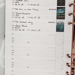 A5 Reading Log Binder Inserts: Book Review Tracker - Etsy