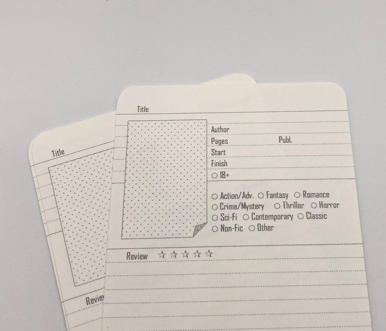 Book Review Half Index Cards 4 in X 3 in | 1 1/2 in X 1 in Sticker ...