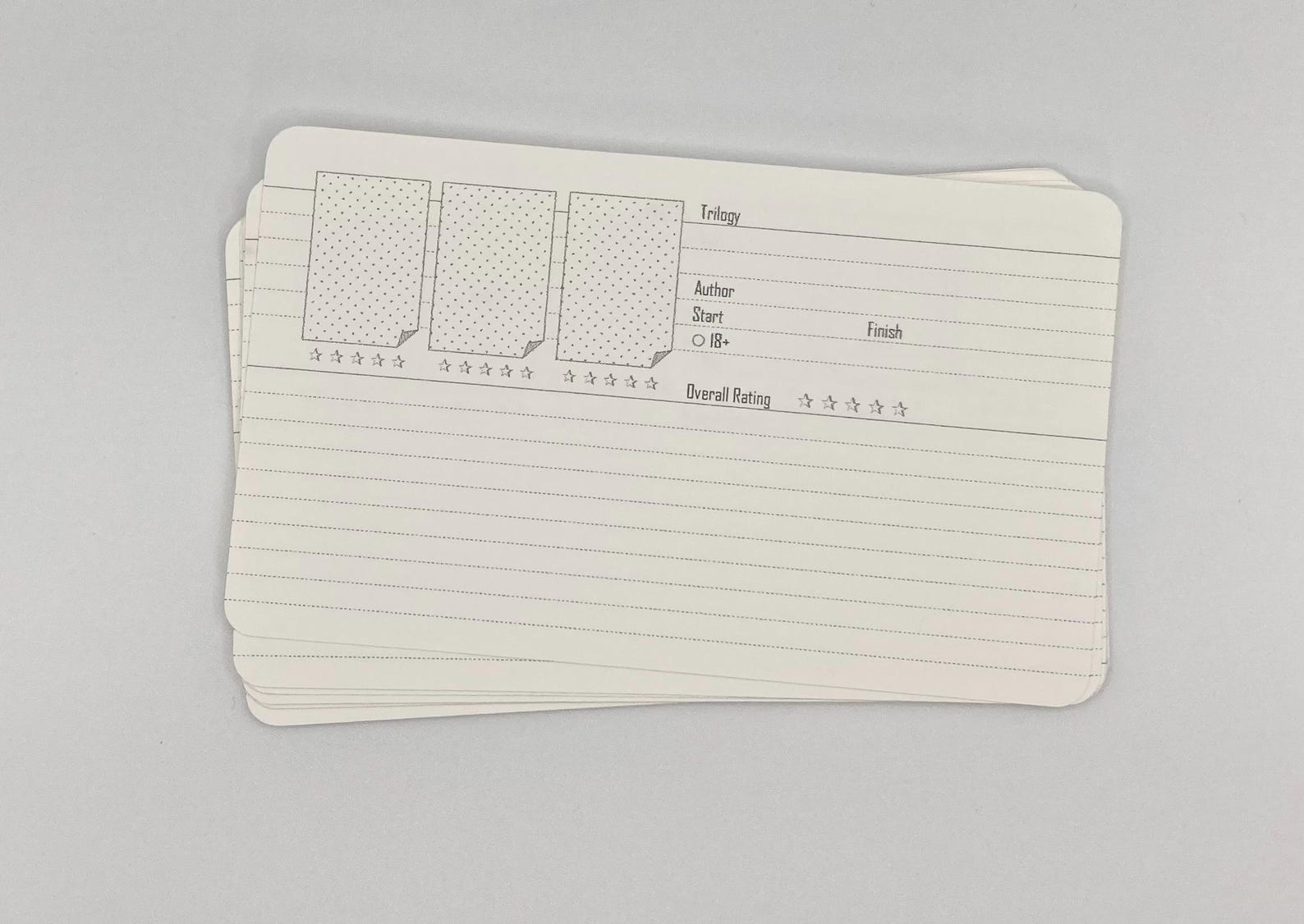 Book Review Index Cards 3 Card Sample Packs 3 in X 5 in Reading Tracker ...