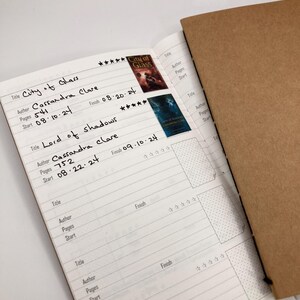 Hand Stitched Reading Journal: Minimalist Book Log With Review ...