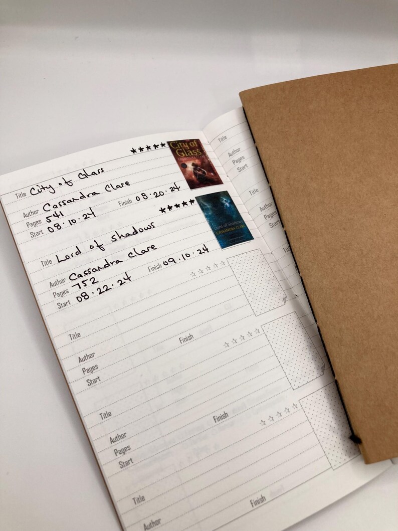 Hand Stitched Reading Journal: Minimalist Book Log With Review ...