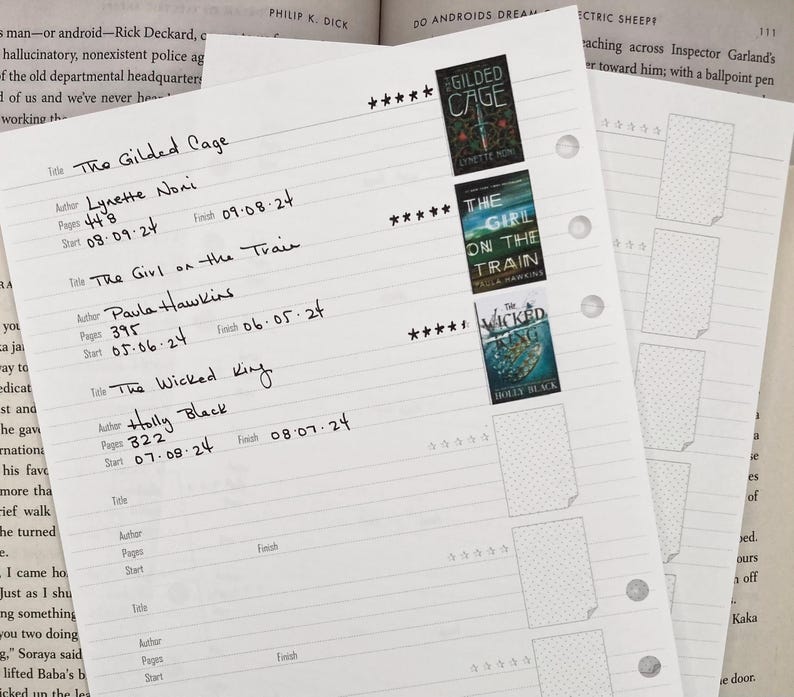A5 Reading Log Binder Inserts: Book Review Tracker - Etsy