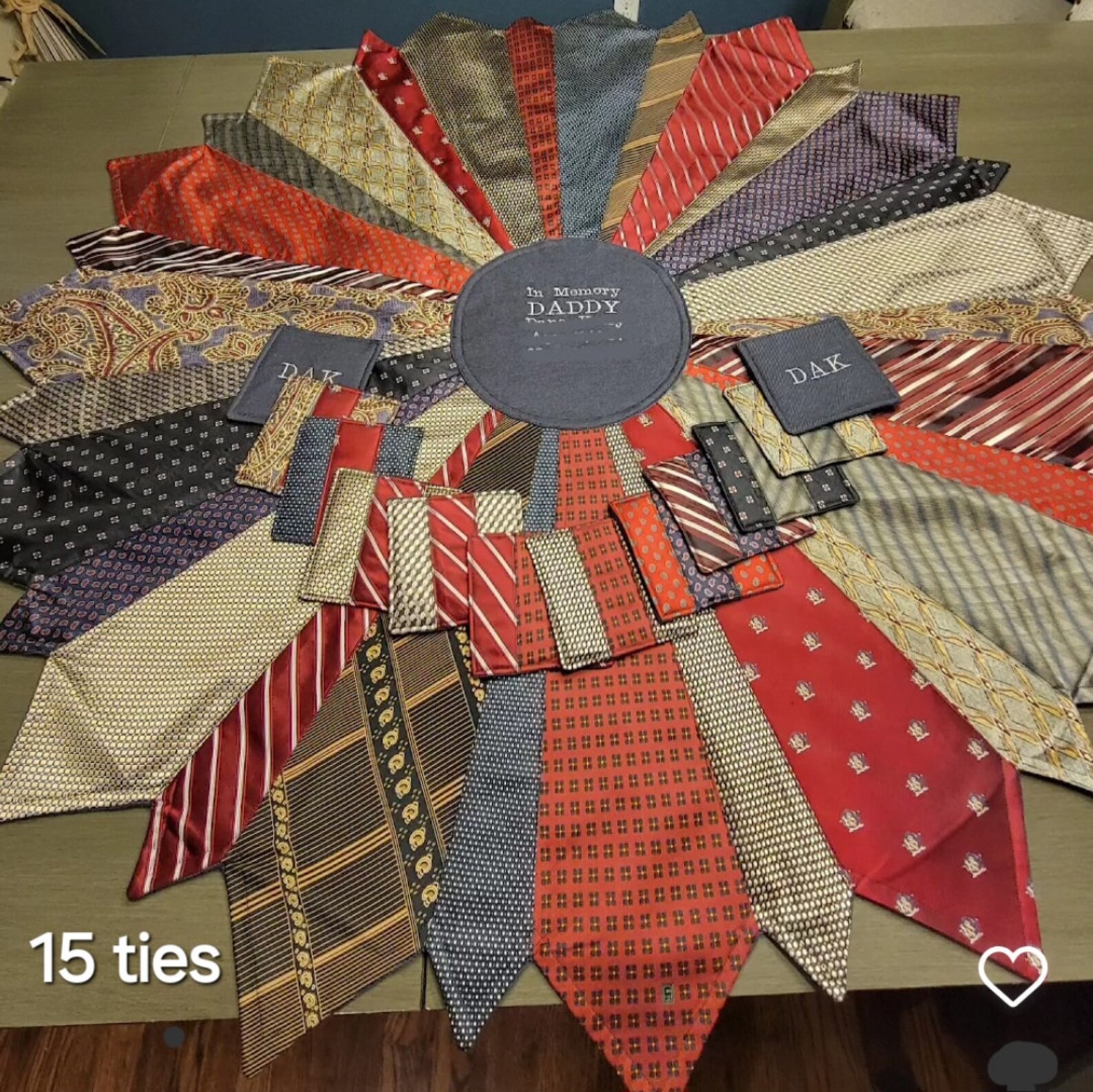 Memorial Tie Table Runner or Centerpiece - Etsy