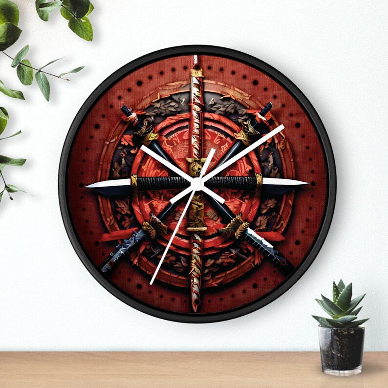 Samurai Sword Art Wall Clock - Etsy