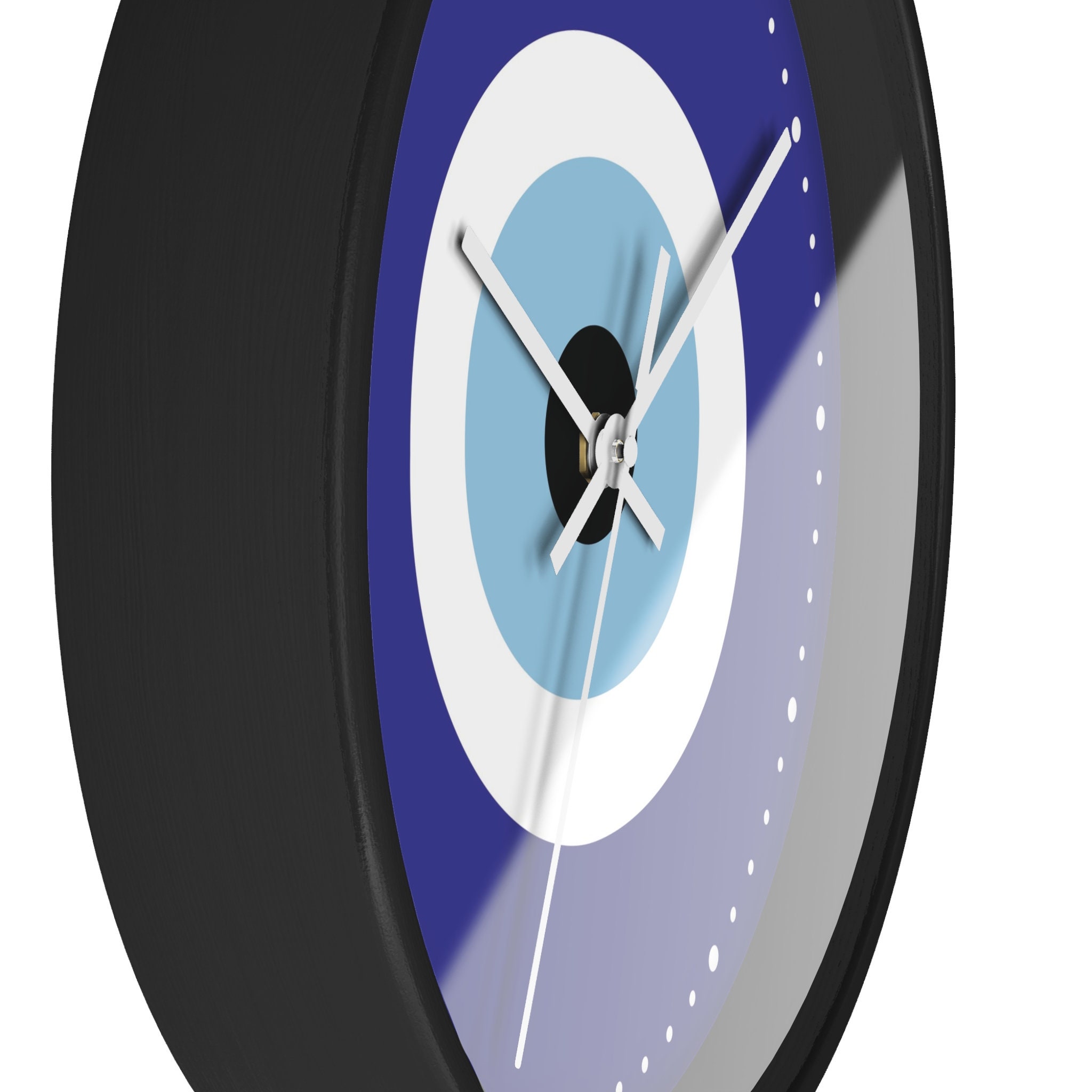 Unique Evil Eye Wall Clock Modern Blue & White Design, 10 Inch, Evil ...