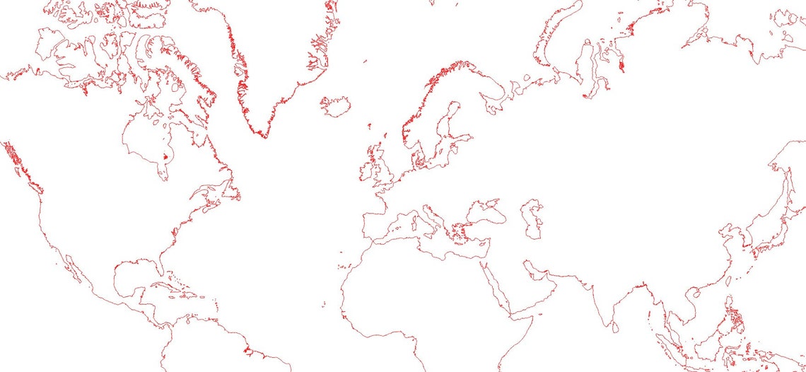 World Map Vector Laser Cut File. Svg - Dxf - Cdr - Png - Eps - Pdf ...