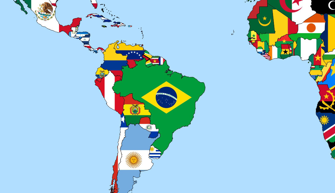 All Countries Vector World Map - Detailed World Map Drawing. Flags ...