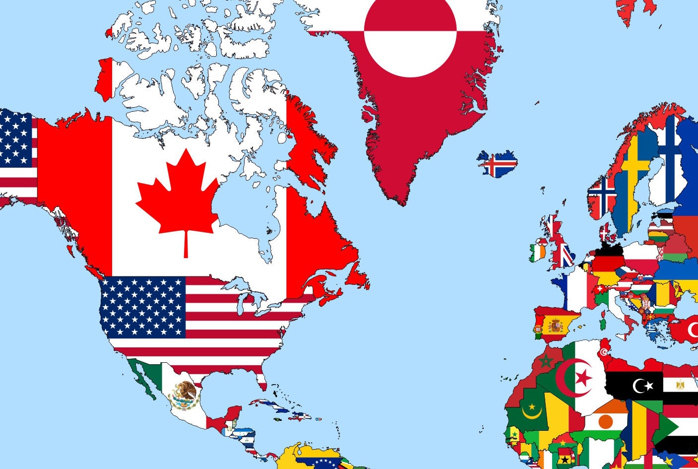 Detailed World Map With Country Flags - Etsy