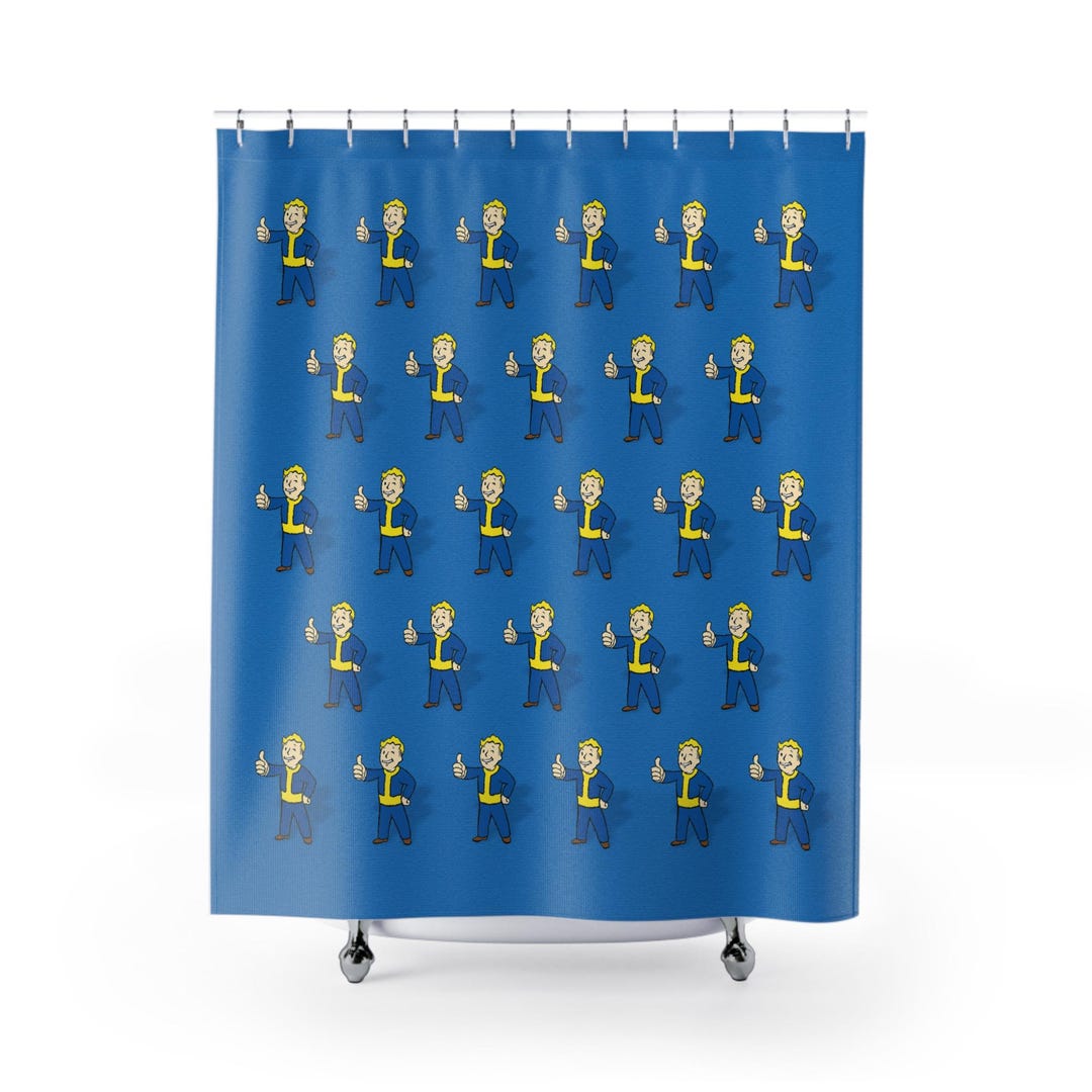 Vault Boy Shower Curtain Fallout Themed Bathroom Decor for Gamers and ...