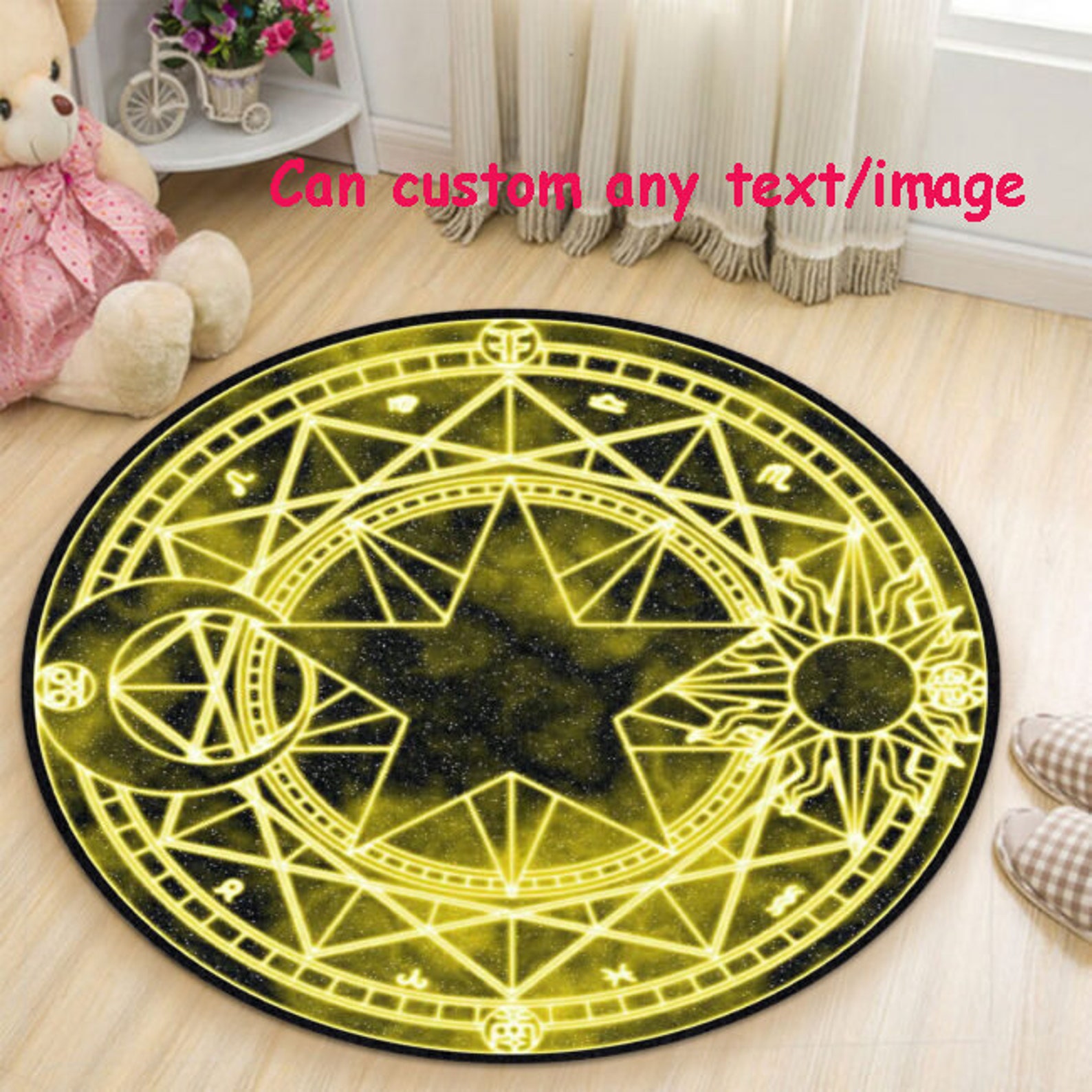 Magic Circle Yellow Premium Round Rug Magic Circle Round Rug | Etsy