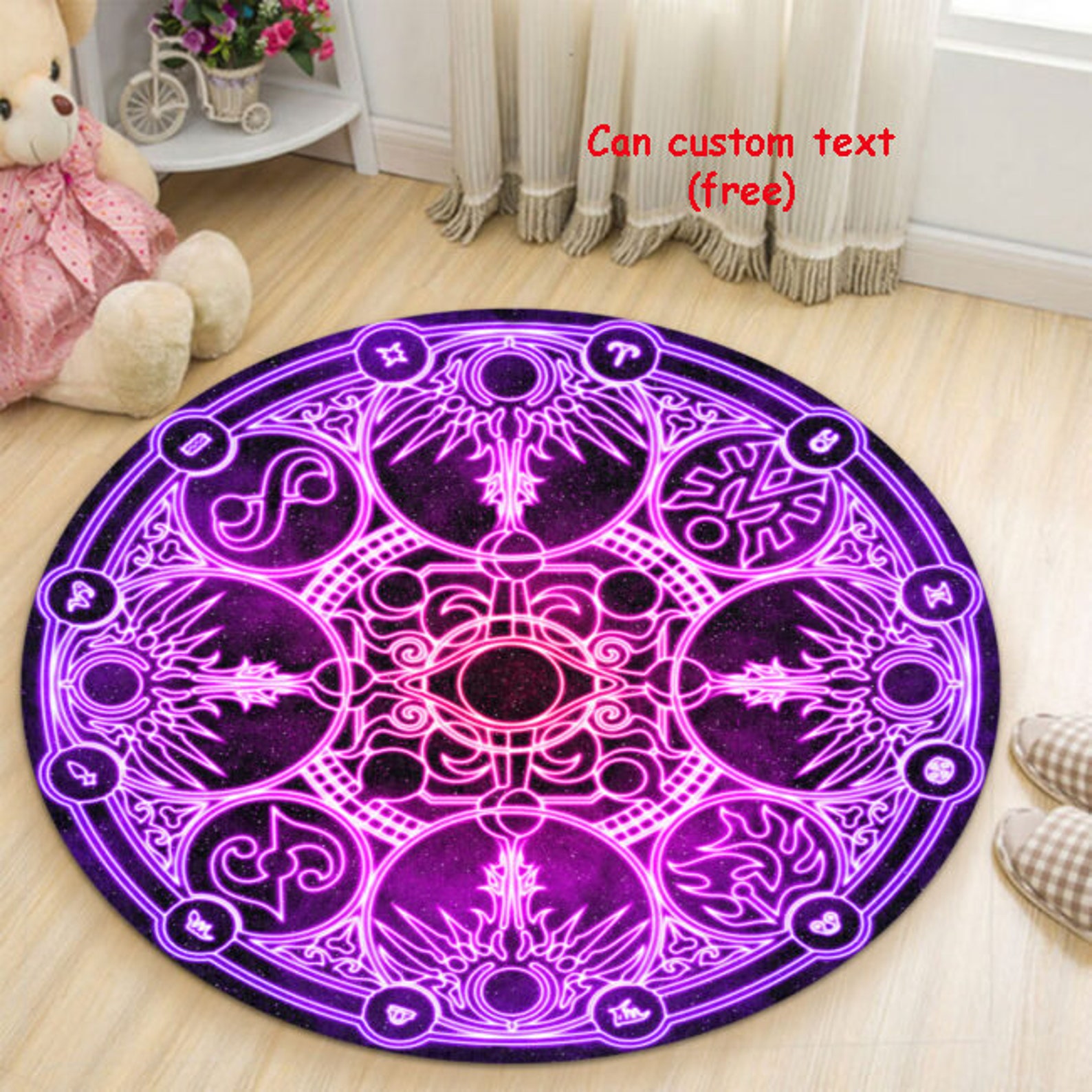 Purple Magic Circle Round Rug Custom Living Room Bed Room | Etsy