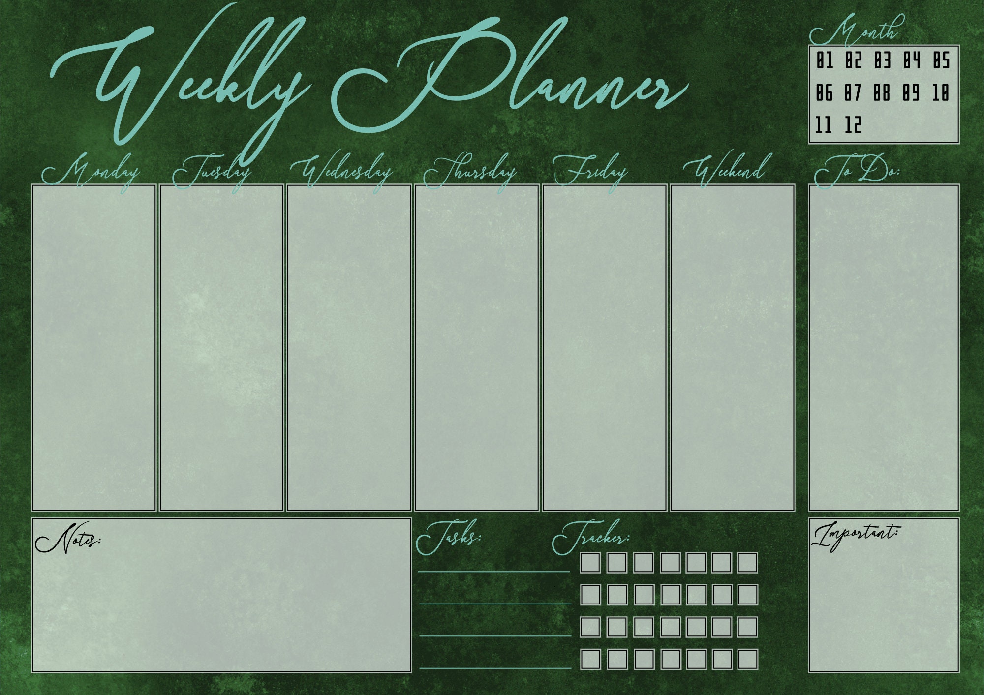 Spooky Absinthe Weekly Planner Printable - Etsy