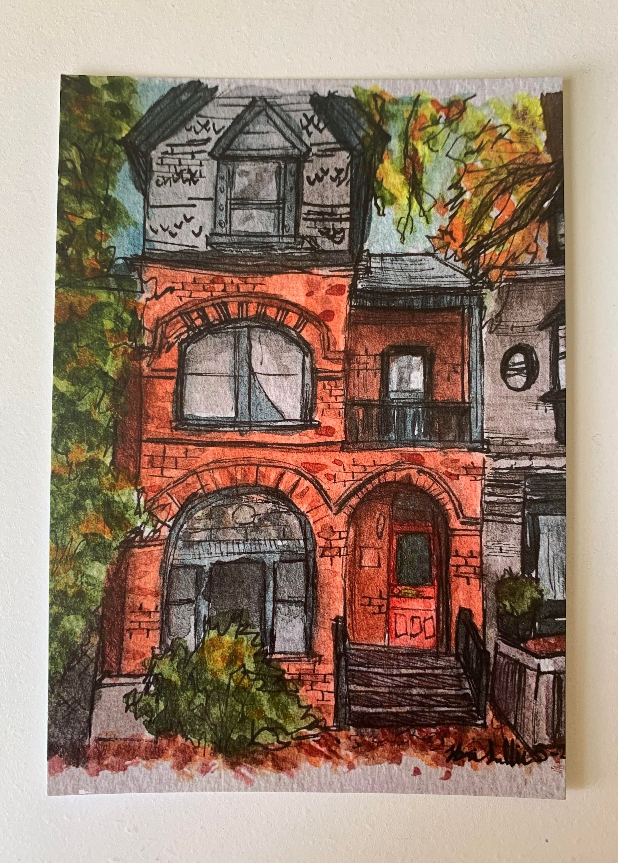 Brick House Watercolor Print - Etsy