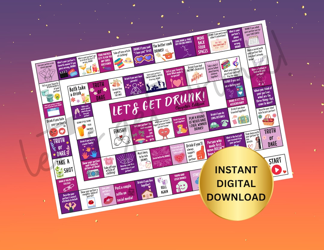 LET'S GET DRUNK! Couples Edition *digital Download* Drinking Game ...