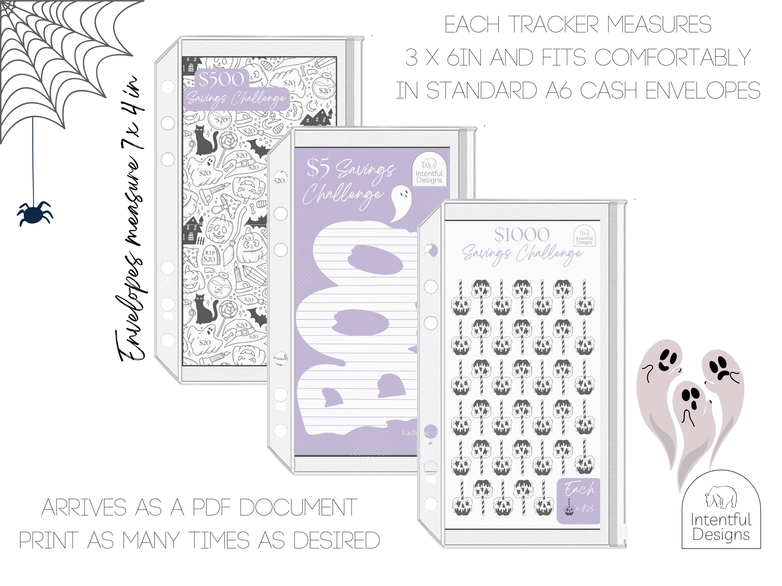 Savings Challenge Cash Envelope Cards | Set of 3 | Savings Challenge ...