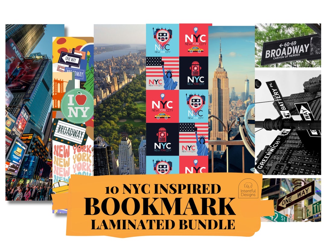 NYC Bookmark Bundle, Laminated Bookmarks, Bookmark Set - Etsy