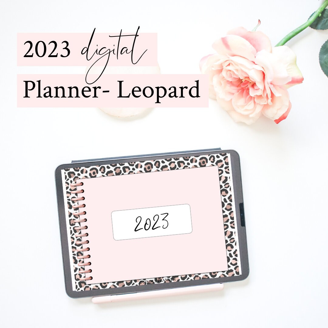 2023 Digital Calendar Pink Leopard, Monthly, Weekly, and Daily Digital ...