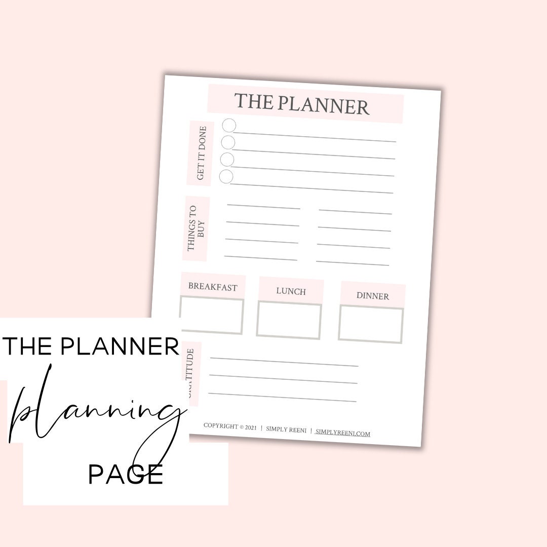 Planner Page, Daily Planner Printable, Planner Inserts, Meal Planner ...