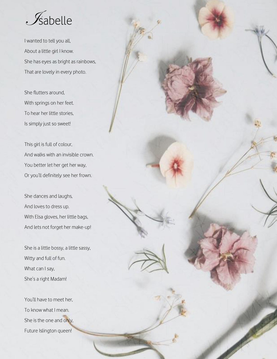 Personalised Handwritten Poem as a Gift! - Etsy
